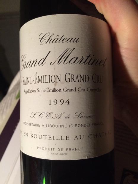 1995 Château Grand Martinet, France, Bordeaux, Libournais, St. Émilion Grand Cru - CellarTracker