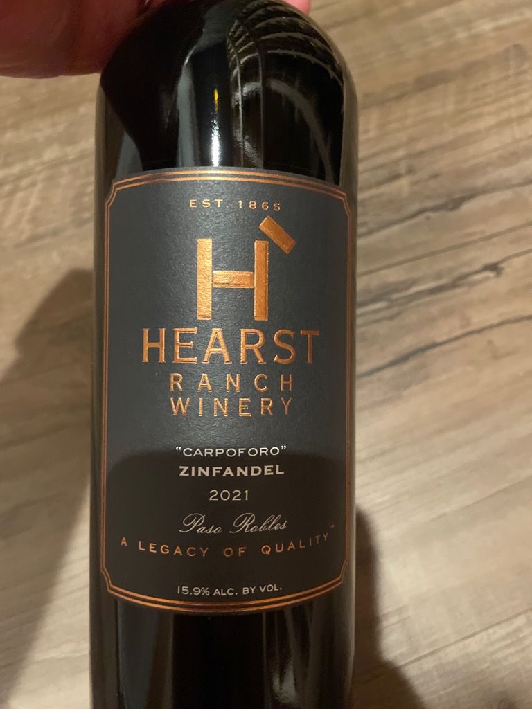 2022 Hearst Ranch Winery Zinfandel Carpoforo, USA, California, Central ...