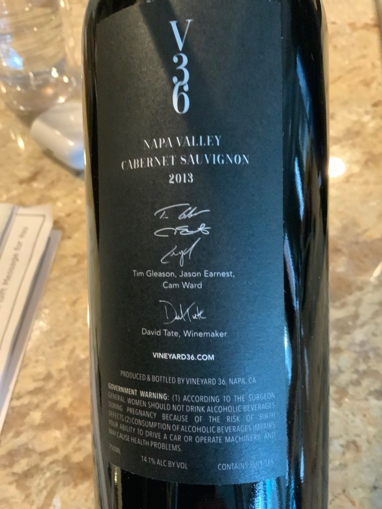 2012 Vineyard 36 Cabernet Sauvignon Thirty Six, USA, California, Napa ...