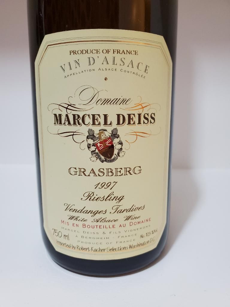 1997 Marcel Deiss Riesling Burg Vendanges Tardives, France, Alsace ...