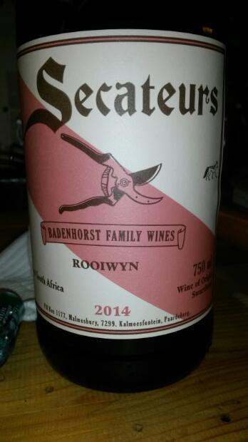 2013 Badenhorst Family Wines Secateurs Red Blend, South Africa, Coastal ...
