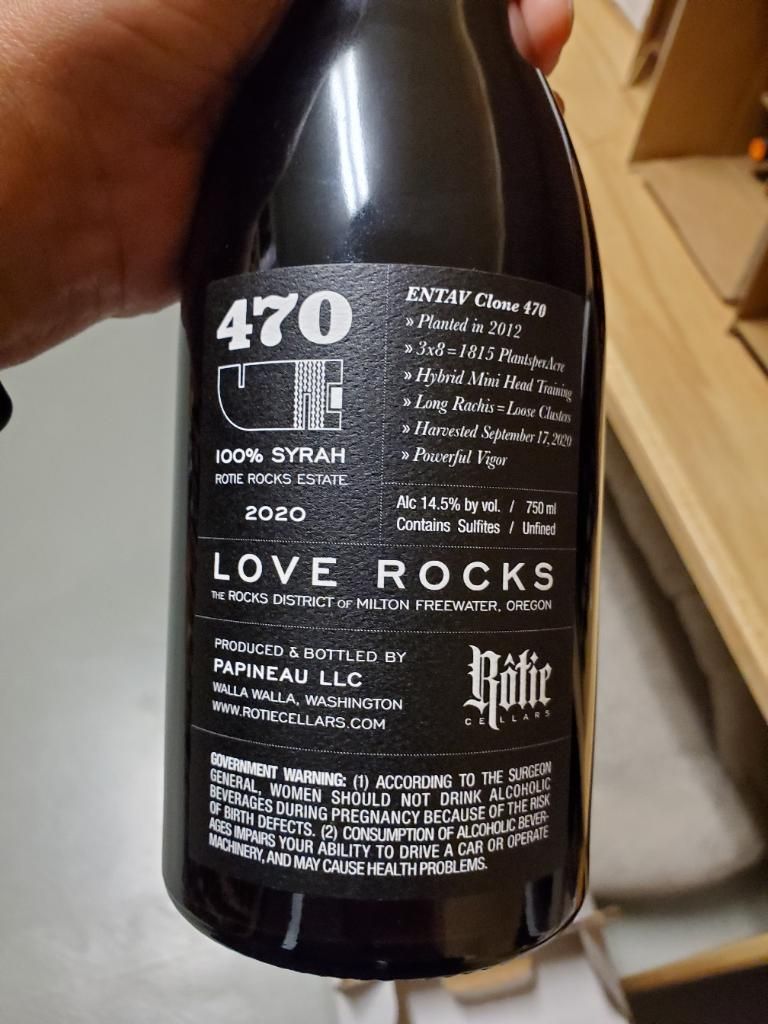 2020 Rôtie Cellars Syrah Love Rocks 470, USA, Oregon, The Rocks ...