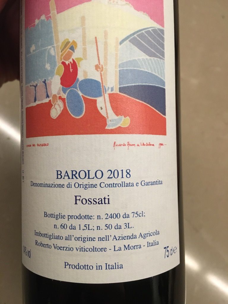 2018 Roberto Voerzio Barolo Fossati, Italy, Piedmont, Langhe, Barolo ...
