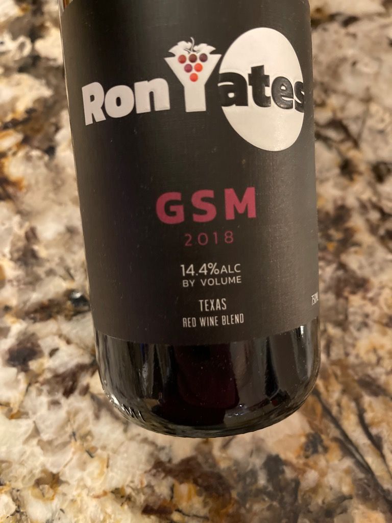 2018 Ron Yates GSM, USA, Texas - CellarTracker