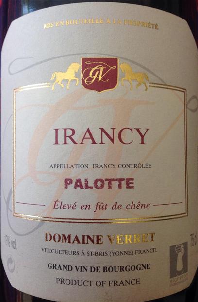 2019 Domaine Verret Irancy Palotte, France, Burgundy, Côtes d'Auxerre ...