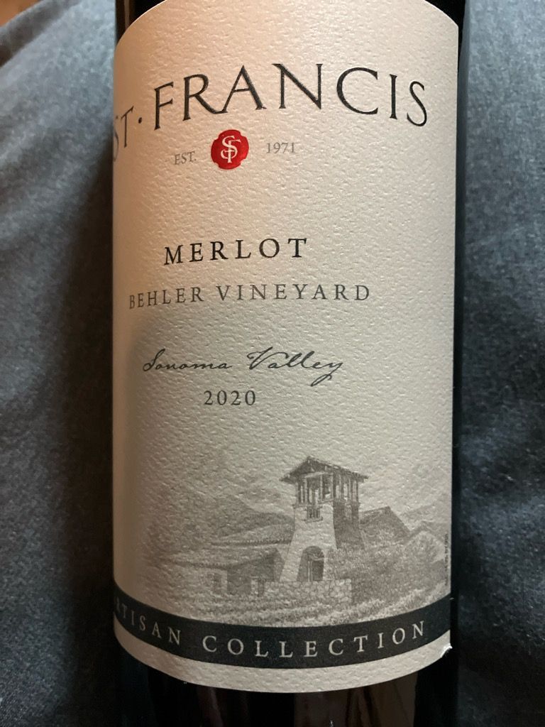 2020 St. Francis Merlot, USA, California, Sonoma County - CellarTracker