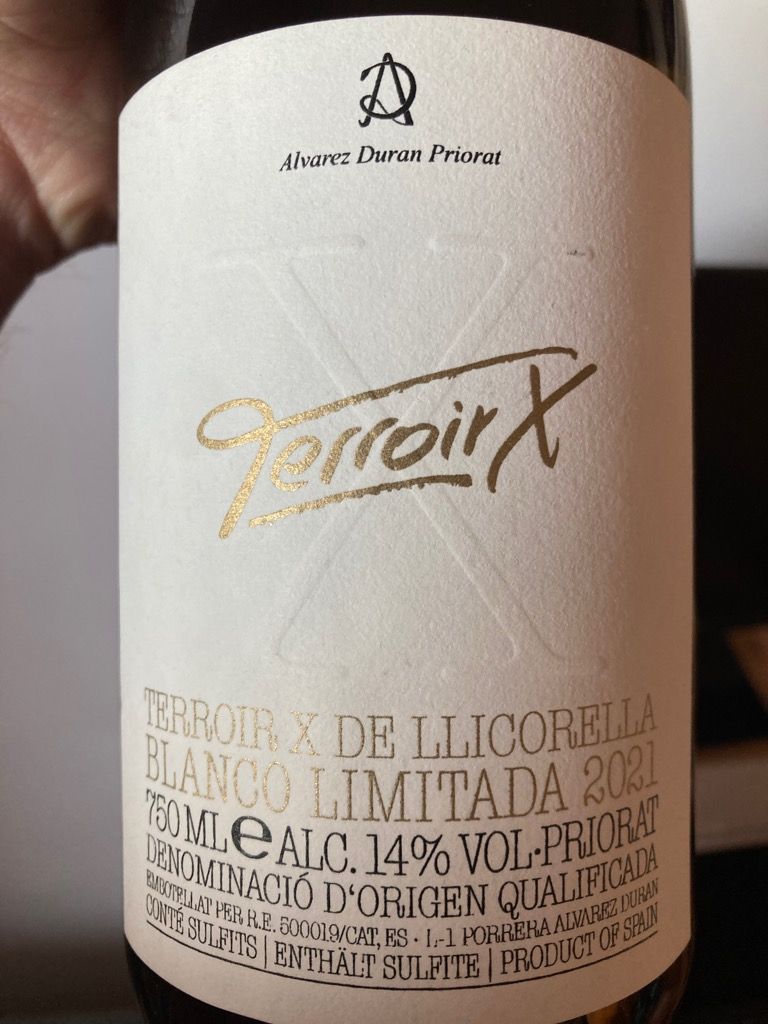 2020 Alvarez Duran Priorat Terroir X de Llicorella Blanco Limitada ...