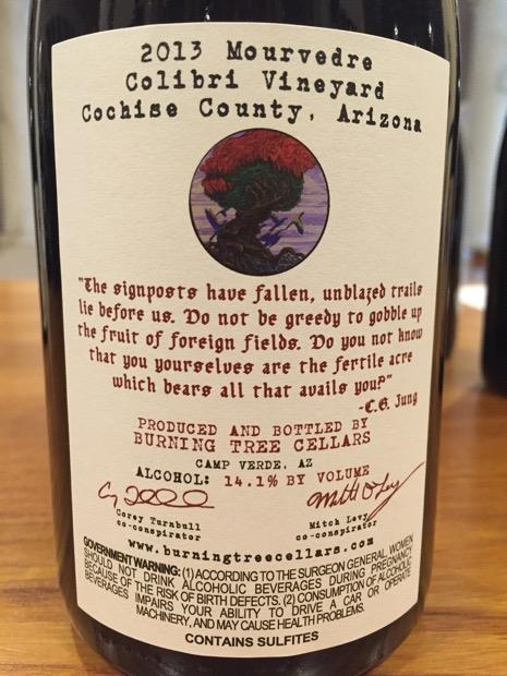 2010 Burning Tree Cellars Mourvèdre Colibri Vineyard, USA, Arizona ...