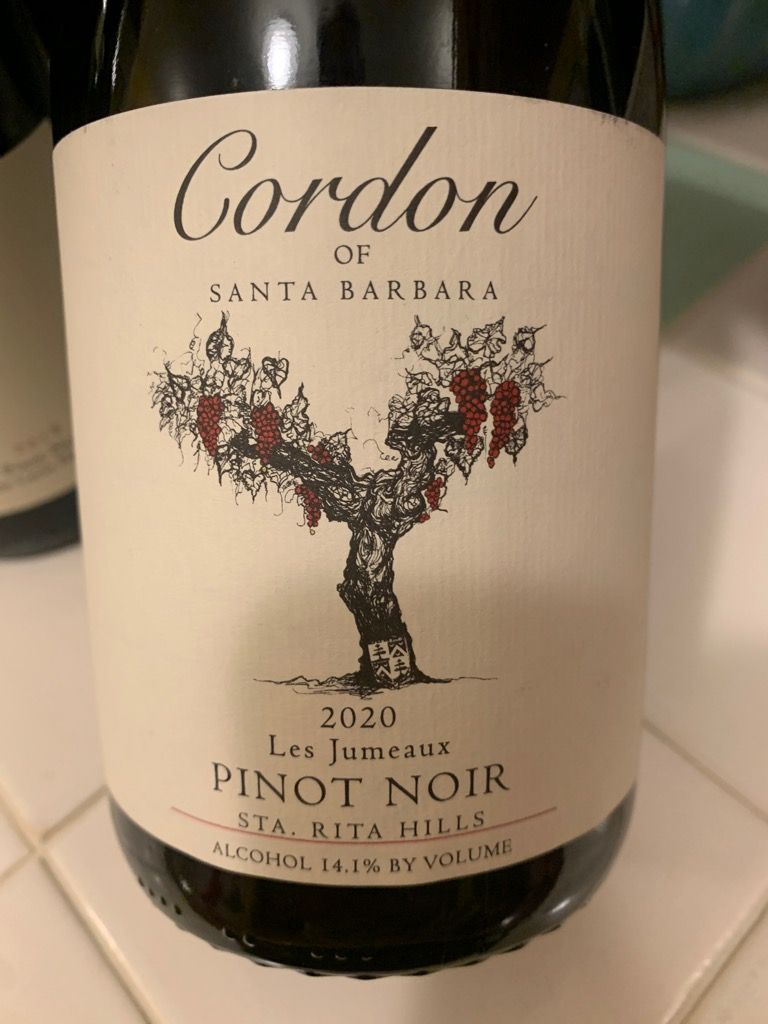 2020 Cordon Pinot Noir Les Jumeaux, USA, California, Central Coast, Sta ...