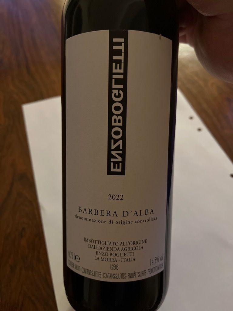 2022 Enzo Boglietti Barbera d'Alba, Italy, Piedmont, Alba, Barbera d ...