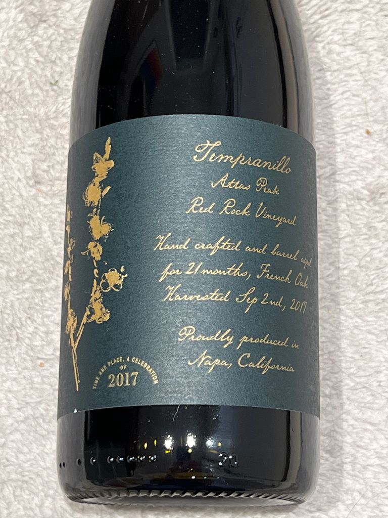2017 Revik Tempranillo Red Rock, USA, California, Napa Valley, Atlas ...