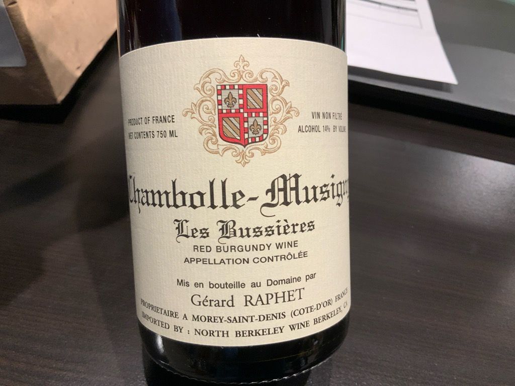 2022 Gérard Raphet Chambolle-Musigny Les Bussieres, France, Burgundy ...