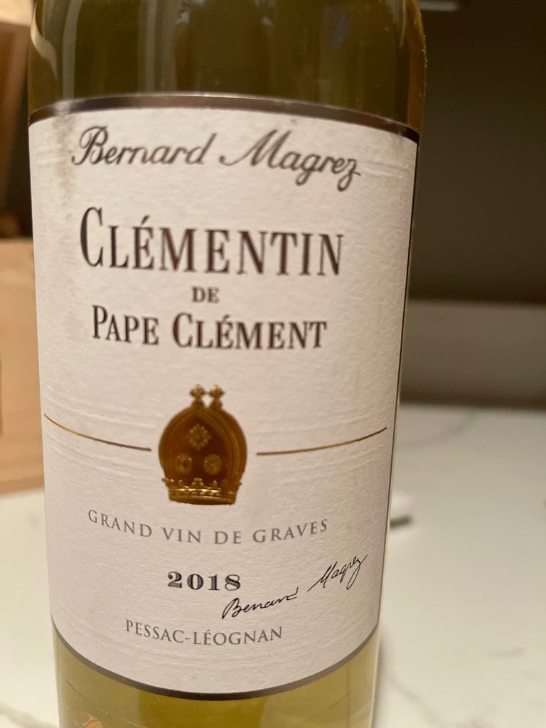 2018 Château Pape Clément Clémentin de Pape Clément Blanc, France ...