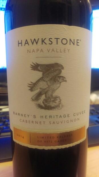 2014 Hawkstone Cabernet Sauvignon Barney's Heritage Cuvee, USA ...