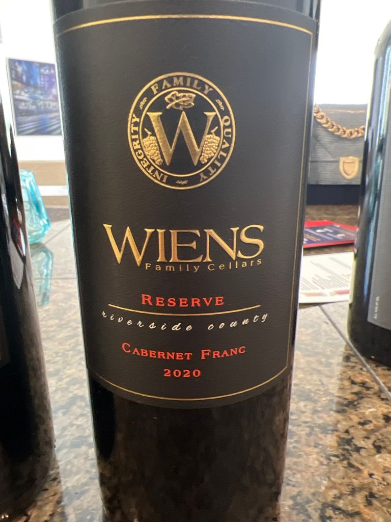 2020 Wiens Family Cellars Cabernet Franc Reserve Riverside County, USA ...