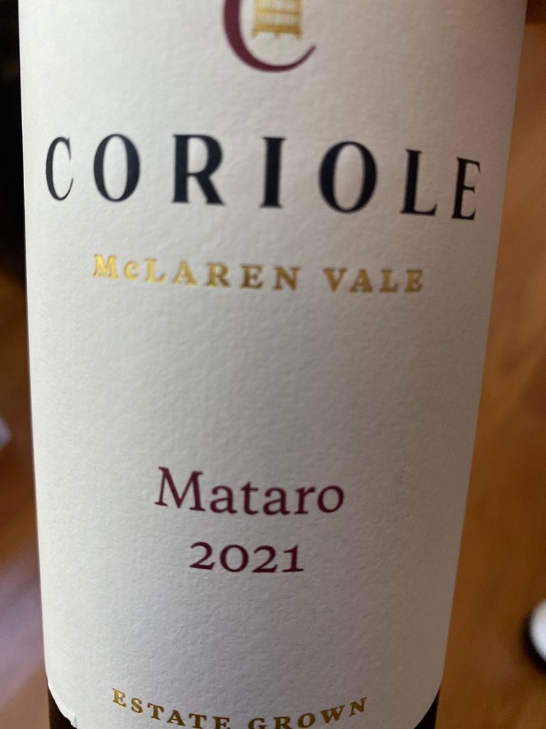 2021 Coriole Mataro Estate Grown Willunga, Australia, South Australia ...