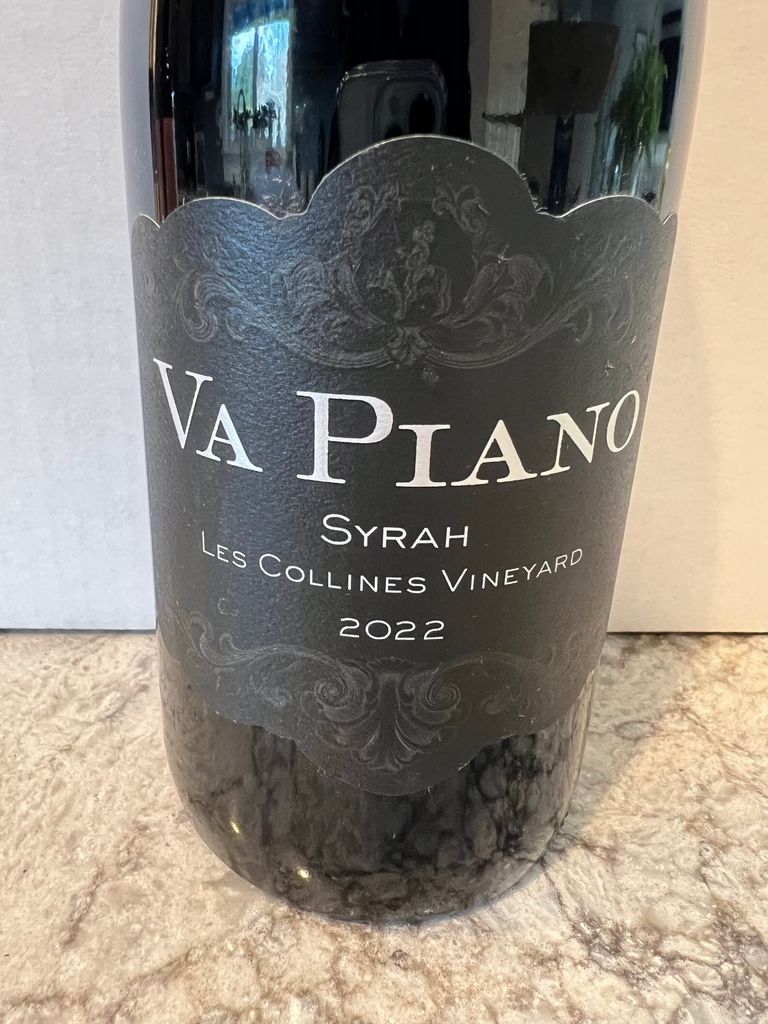 2022 Va Piano Vineyards Syrah Black Label Reserve Les Collines Vineyard ...