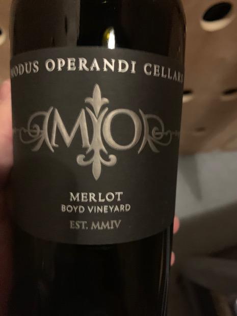 2014 Modus Operandi Cellars Merlot Boyd Vineyard, USA, California, Napa ...