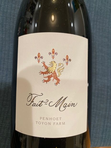 2018 Fait-Main Chardonnay Penhoet Toyon Farm, USA, California, Napa ...