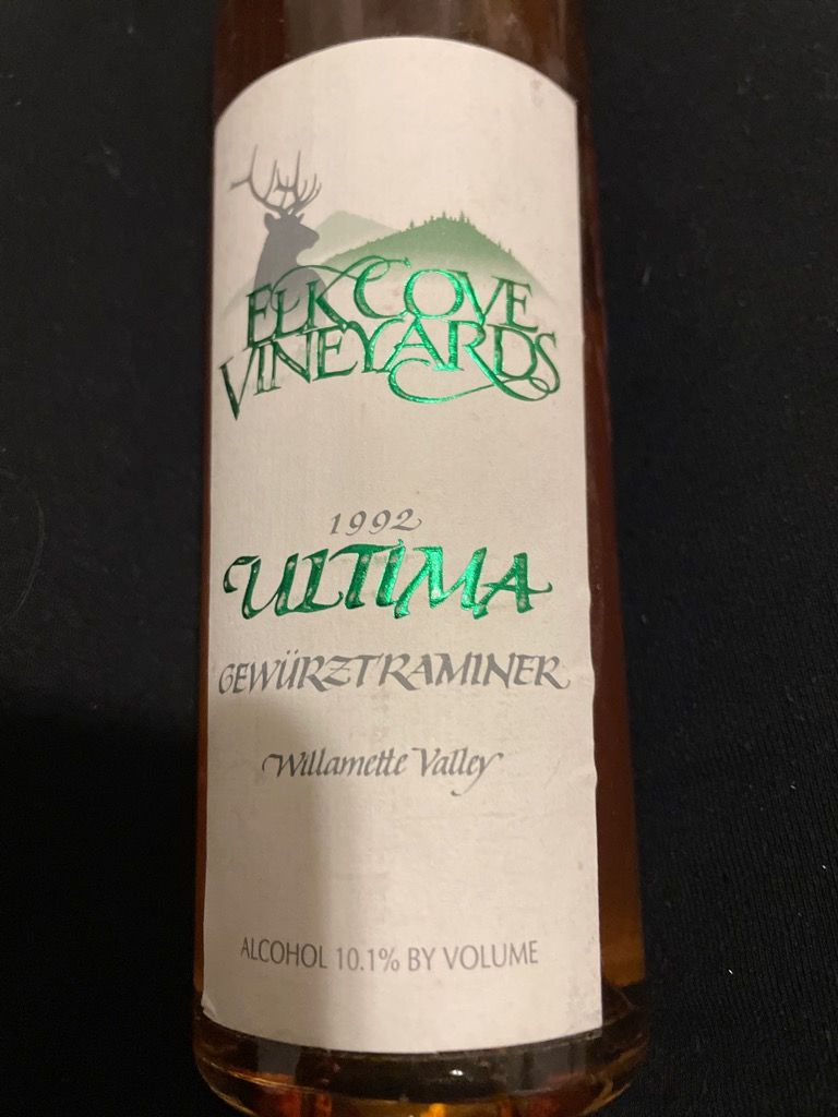 1992 Elk Cove Vineyards Gewürztraminer Ultima, USA, Oregon, Willamette ...