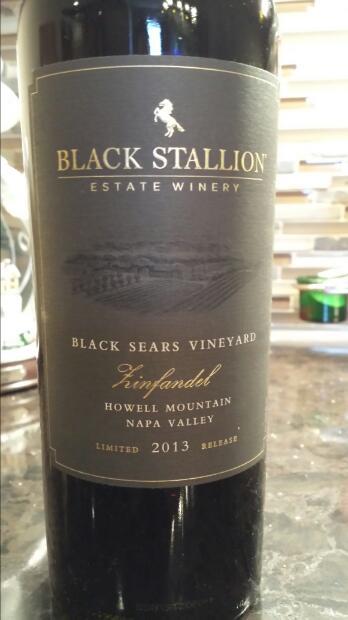 2012 Black Stallion Estate Winery Zinfandel Black Sears, USA ...
