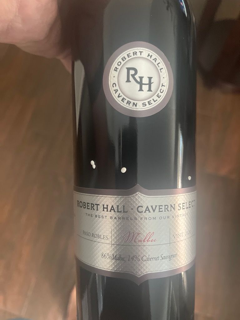 2020 Robert Hall Malbec Cavern Select, USA, California, Central Coast, Paso Robles - CellarTracker