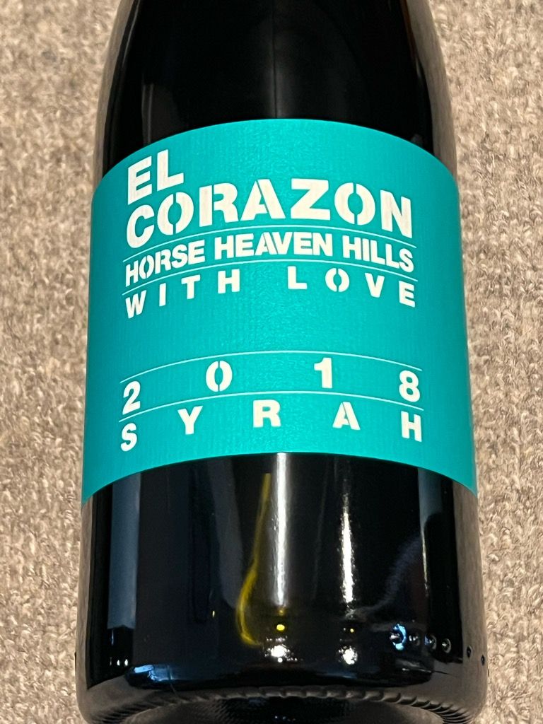 2018 El Corazon Syrah With Love, USA, Washington, Columbia Valley ...