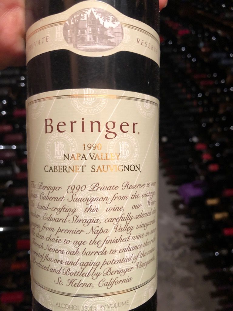 1990 Beringer Vineyards Chardonnay Private Reserve, USA, California ...
