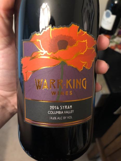 2014 Warr-King Wines Syrah, USA, Washington, Columbia Valley, Wahluke ...