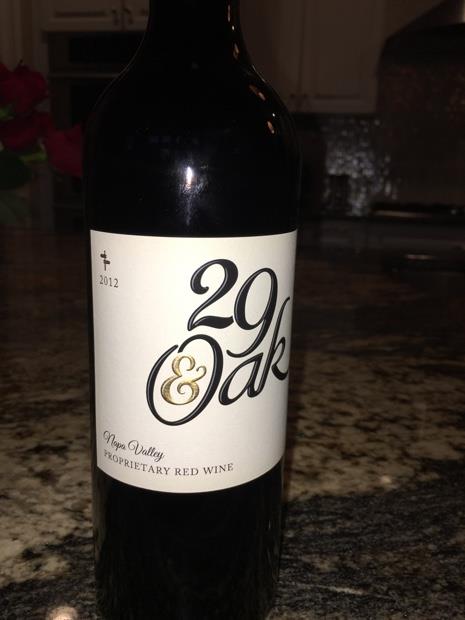 2012 29 & Oak Wines Proprietary Red Wine Napa Valley, USA, California ...