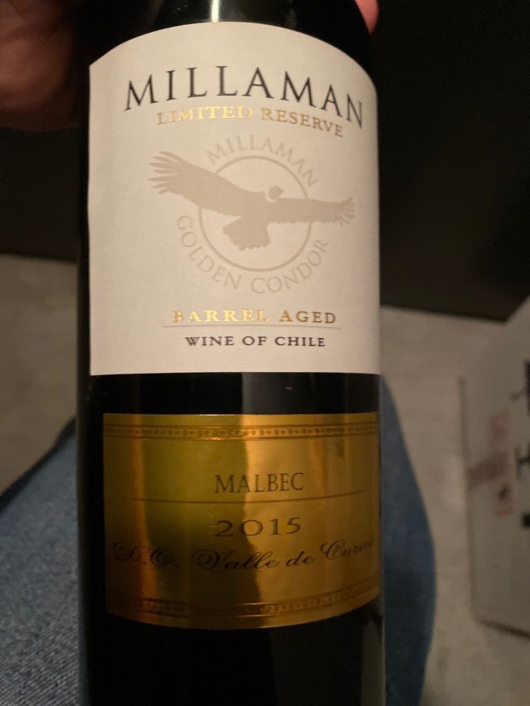 2015 Millamán Malbec Limited Reserve, Chile, Curico Valley - CellarTracker