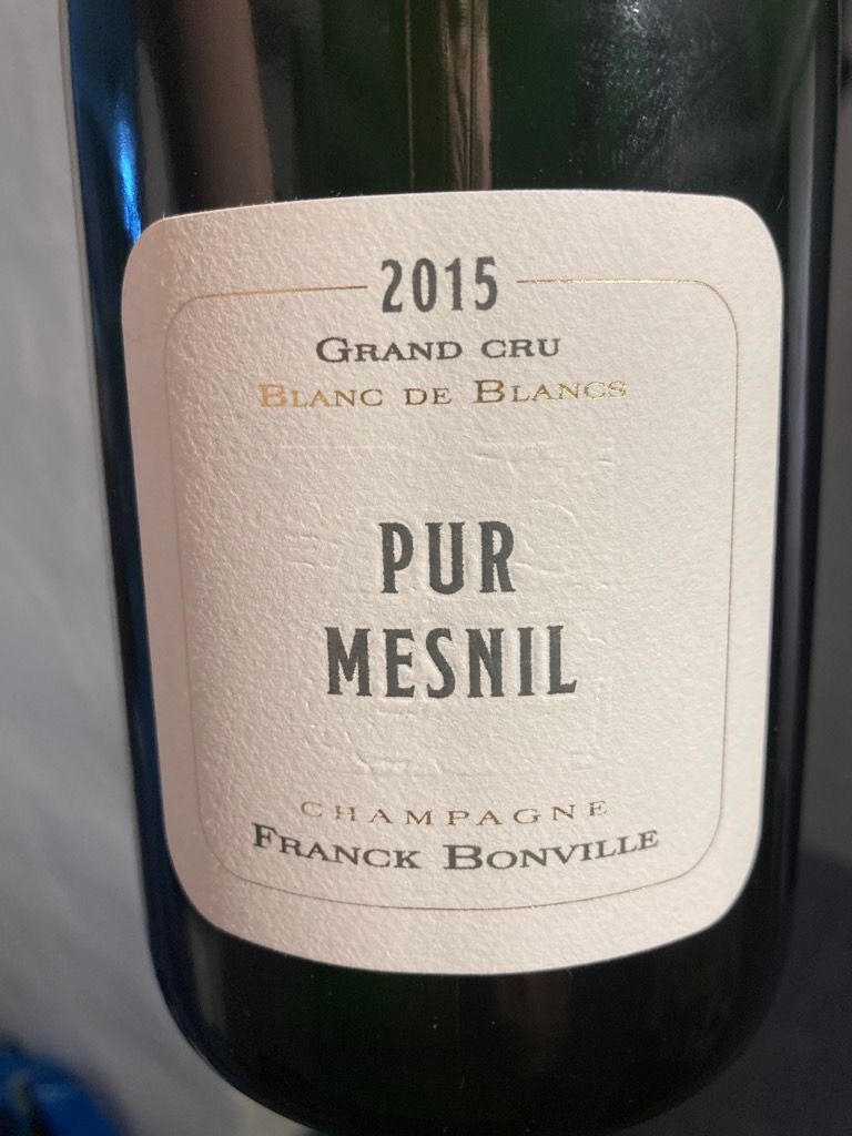 2015 Franck Bonville Champagne Grand Cru Blanc de Blancs Pur Mesnil ...