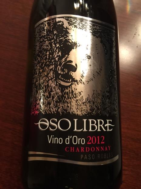 2012 Oso Libre Chardonnay Vino d'Oro, USA, California, Central Coast ...