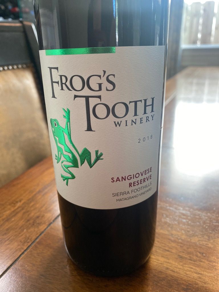 2018 Frog's Tooth Sangiovese Reserve Matagrano Vineyard, USA ...