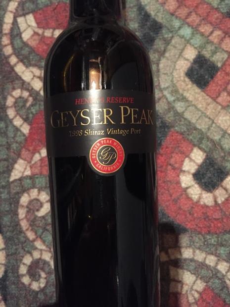 1998 Geyser Peak Shiraz Henry's Reserve Shiraz Port, USA, California ...