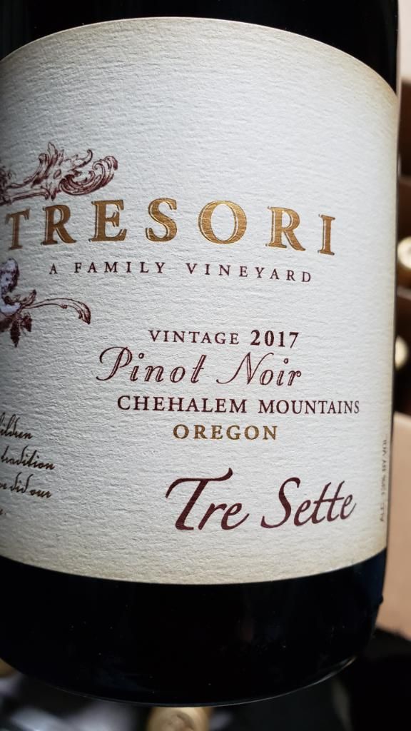 2017 Tresori Pinot Noir Tre Sette Estate, USA, Oregon, Willamette ...