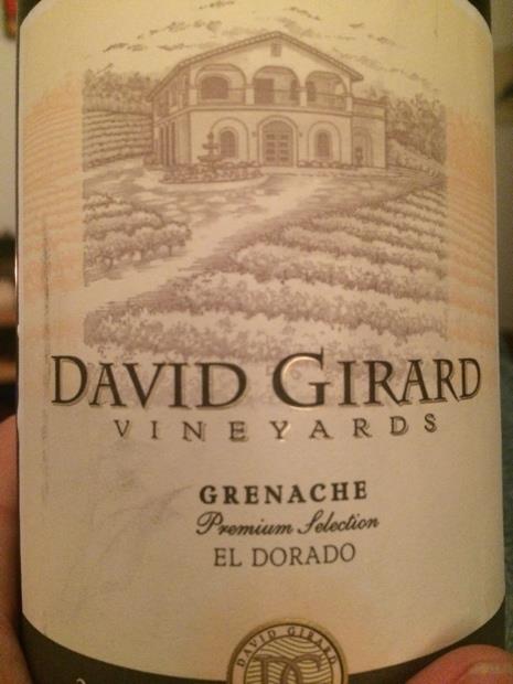 2010 David Girard Vineyards Grenache Eldorado Premium Selection, USA ...