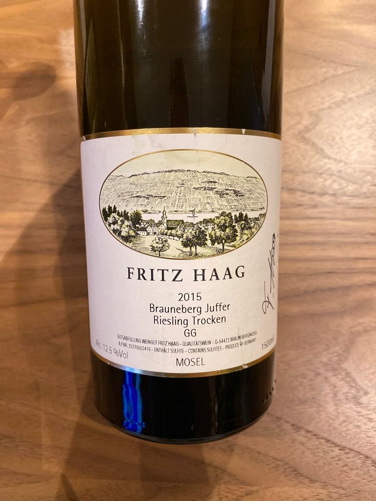 2015 Fritz Haag Brauneberger Juffer Riesling Großes Gewächs, Germany ...