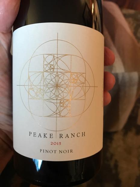 2015 Peake Ranch Pinot Noir Sta. Rita Hills, USA, California, Central ...