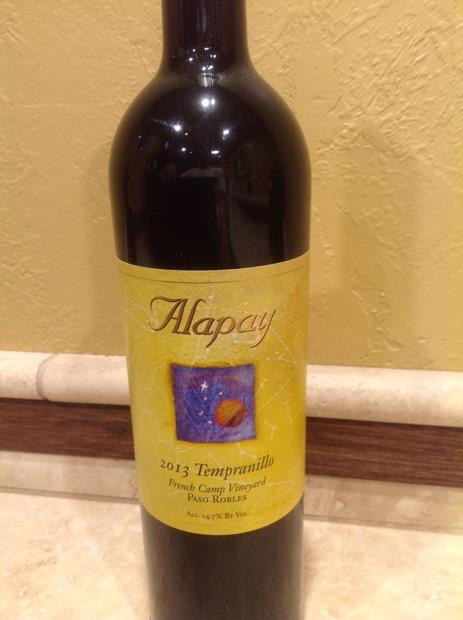 2012 Alapay Cellars Tempranillo French Camp Vineyard, USA, California ...