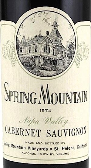 1974 Spring Mountain Vineyard Cabernet Sauvignon, USA, California, Napa ...
