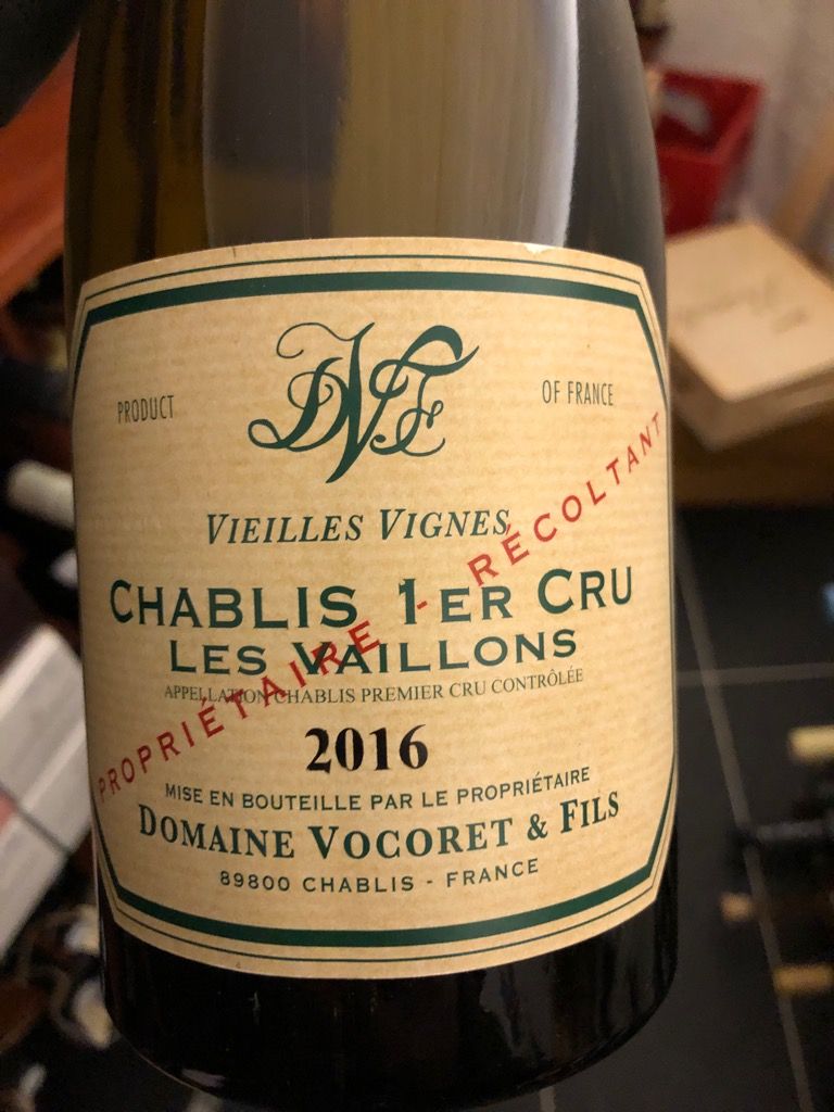 2016 Domaine Vocoret et Fils Chablis 1er Cru Vaillons Vieilles Vignes ...