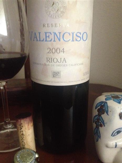 2004 Compañía Bodeguera Valenciso Rioja Reserva, Spain, La Rioja, La ...
