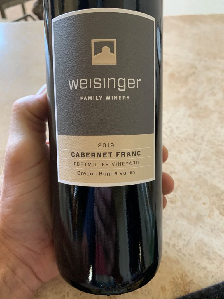 2019 Weisinger Family Winery Cabernet Franc, USA, Oregon, Southern ...