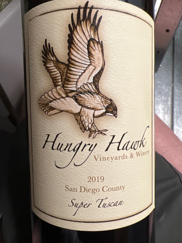 2019 Hungry Hawk Vineyards Super Tuscan, USA, California, South Coast ...