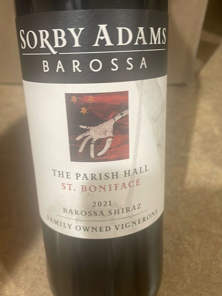2021 Sorby Adams Shiraz The Parish Hall St. Boniface, Australia, South ...