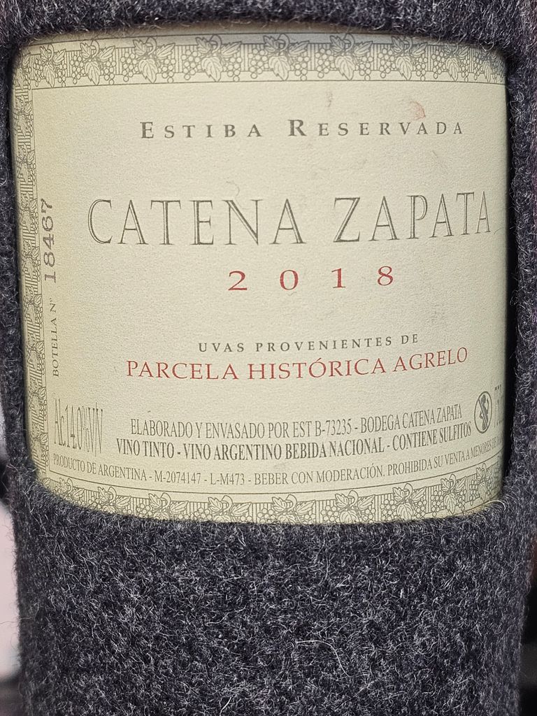 2018 Bodega Catena Zapata Estiba Reservada, Argentina, Mendoza, Lujan ...