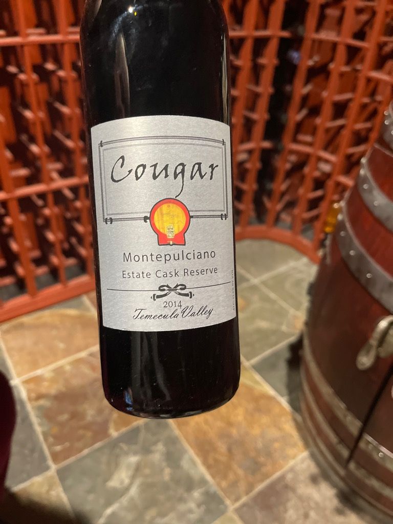 2014 Cougar Vineyard and Winery Montepulciano Estate Reserve, USA ...