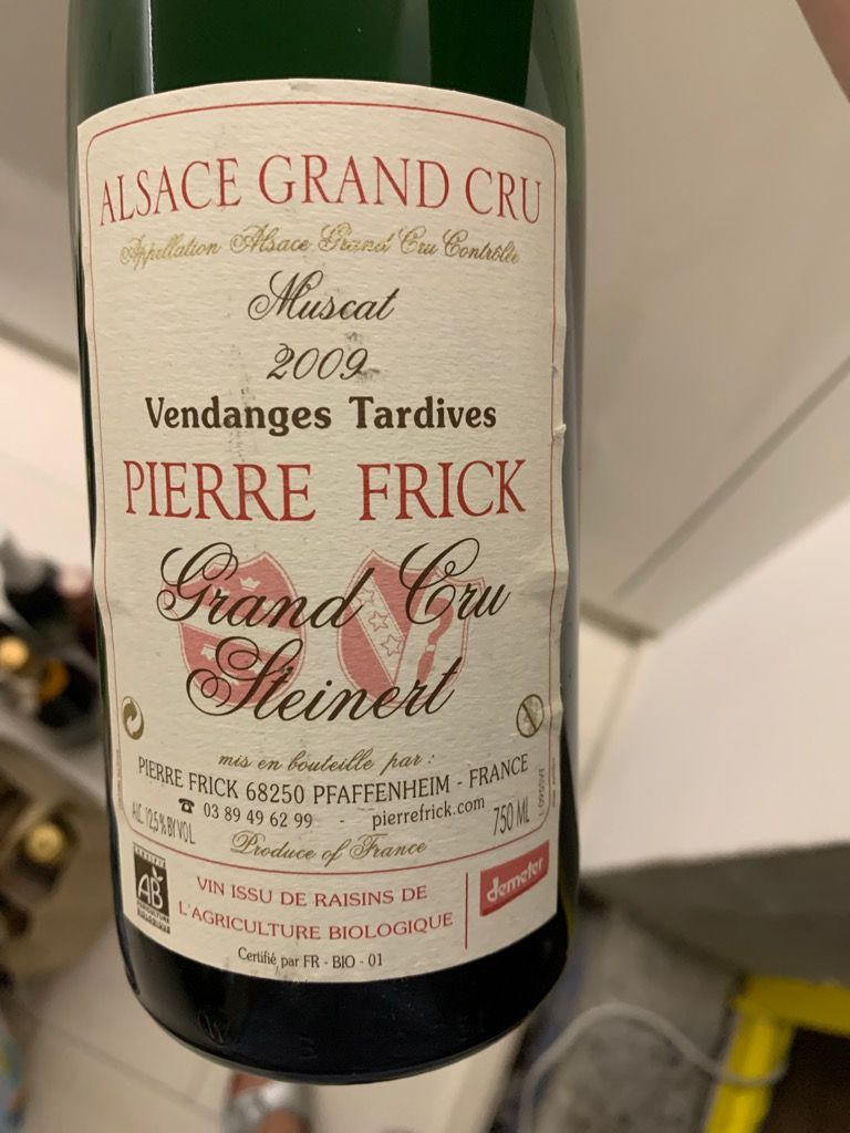 2009 Pierre Frick Muscat Steinert Vendange Tardive, France, Alsace ...