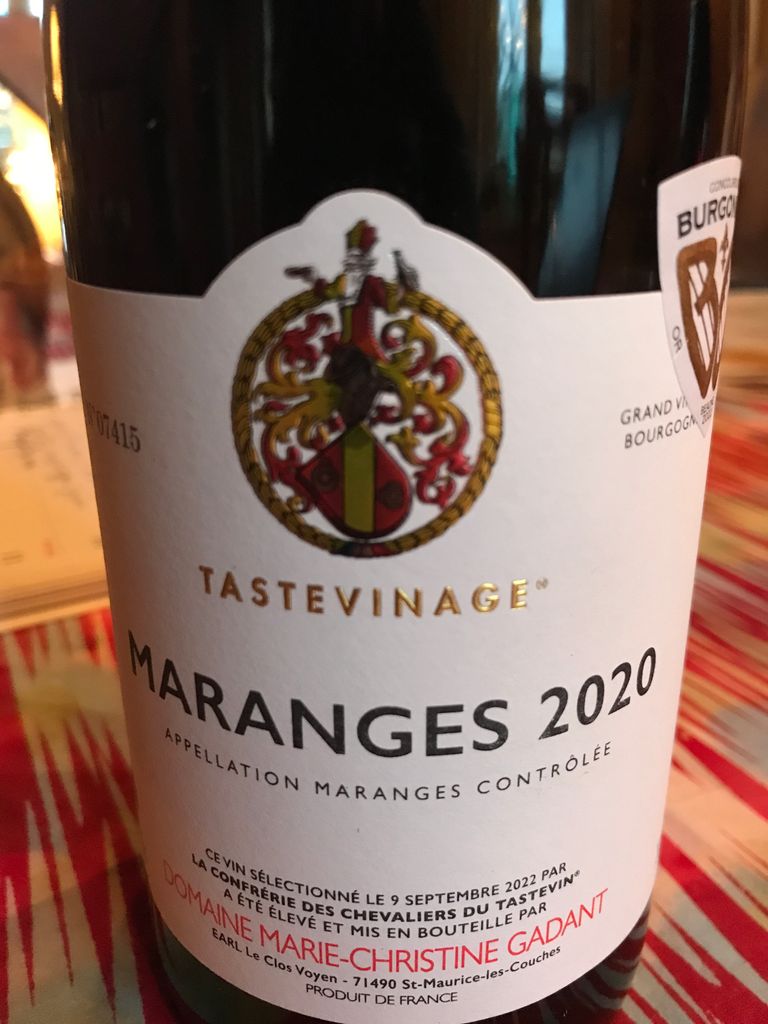 2020 Marie-Christine Gadant Maranges Clos Voyens Tastevinage, France ...